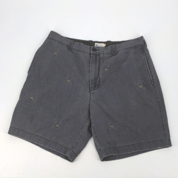 J. Crew | Shorts | Jcrew Gray Shorts Scorpion Embroidery Pattern ...